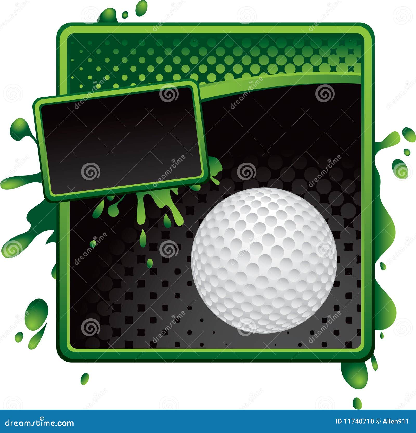 Golf Ball on Green and Black Halftone Sign Stock Vector - Illustration ...