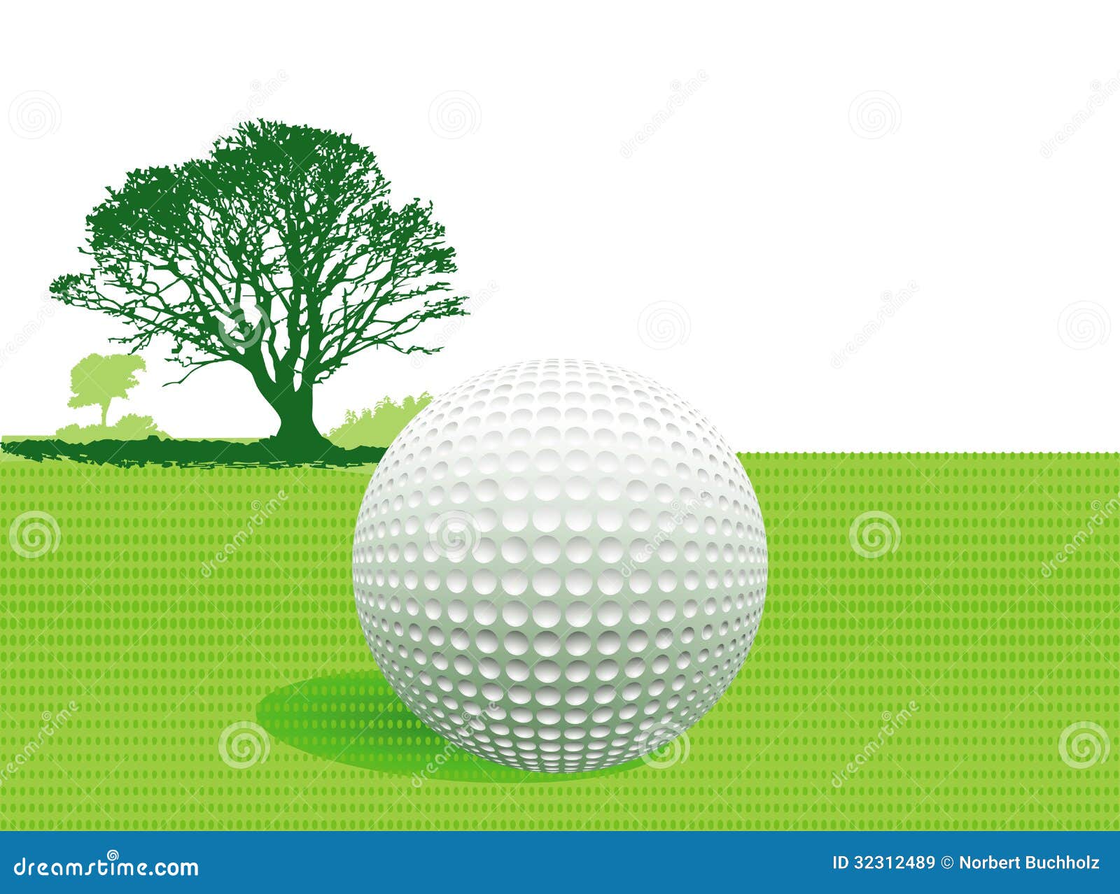 Golf ball on green stock vector. Illustration of illustrated - 32312489