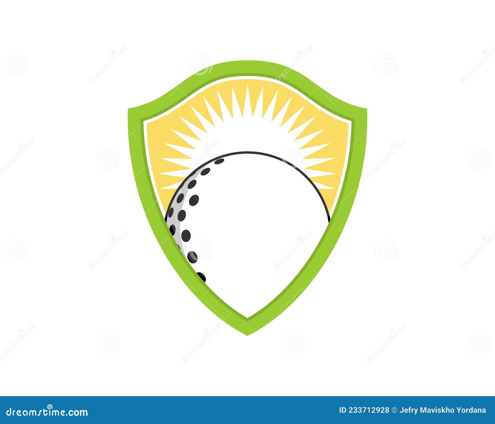 Golf Ball in the Green Shield Protection Stock Vector - Illustration of ...