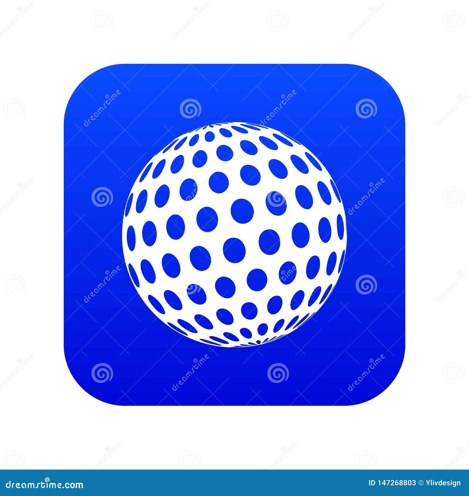 Golf ball icon blue vector stock vector. Illustration of relaxation ...