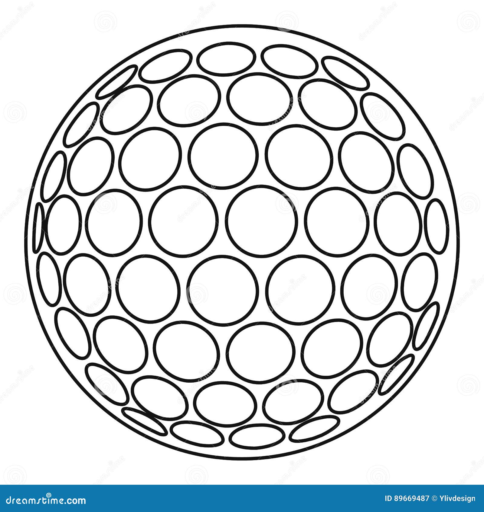 Golf Ball Icon, Outline Style Stock Vector - Illustration of ...