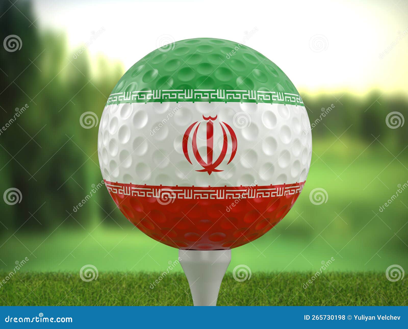 Golf ball Iran flag stock illustration. Illustration of element - 265730198