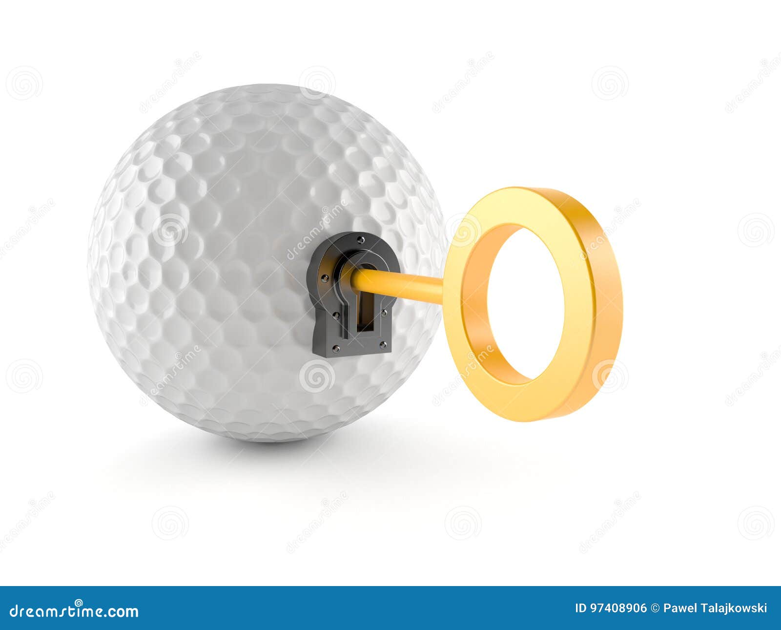 Golf Ball with Key Isoloated Stock Illustration - Illustration of ...
