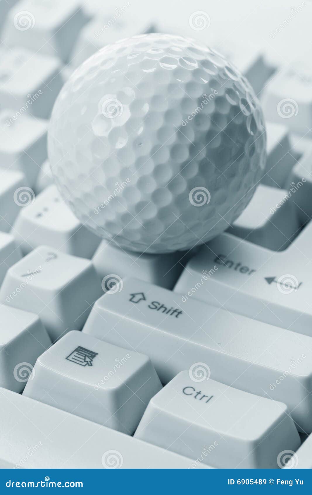 Golf Ball and Keyboard stock image. Image of computer - 6905489