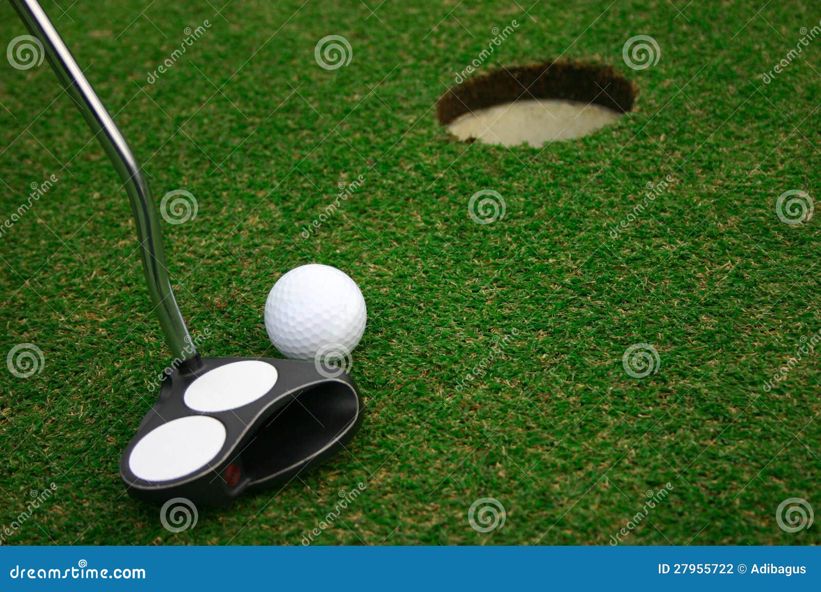Golf Ball near Hole stock photo. Image of golf, putter - 27955722
