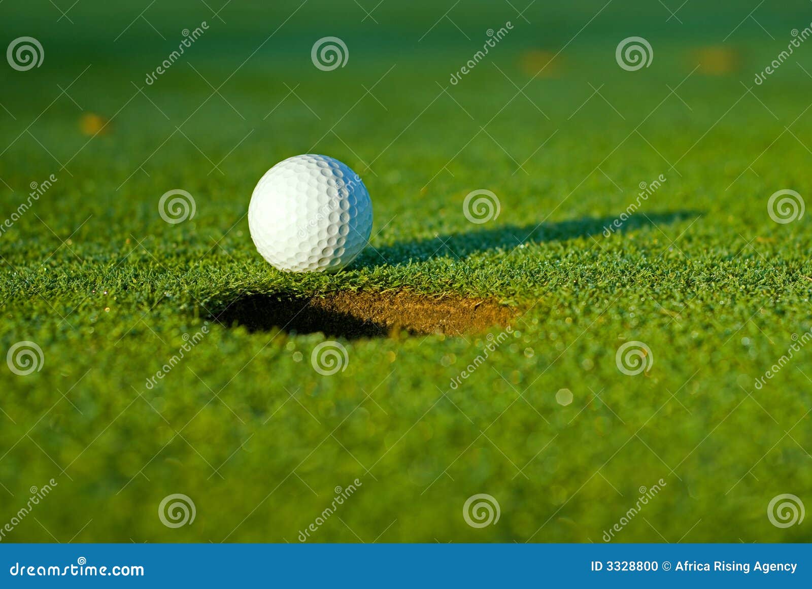 Golf ball on next to hole stock photo. Image of lose, bogey - 3328800