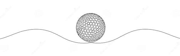 Golf Ball One Line Art. Continuous Line Drawing of Ball. Stock Vector ...