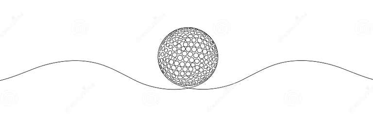 Golf Ball One Line Art. Continuous Line Drawing of Ball. Stock Vector ...