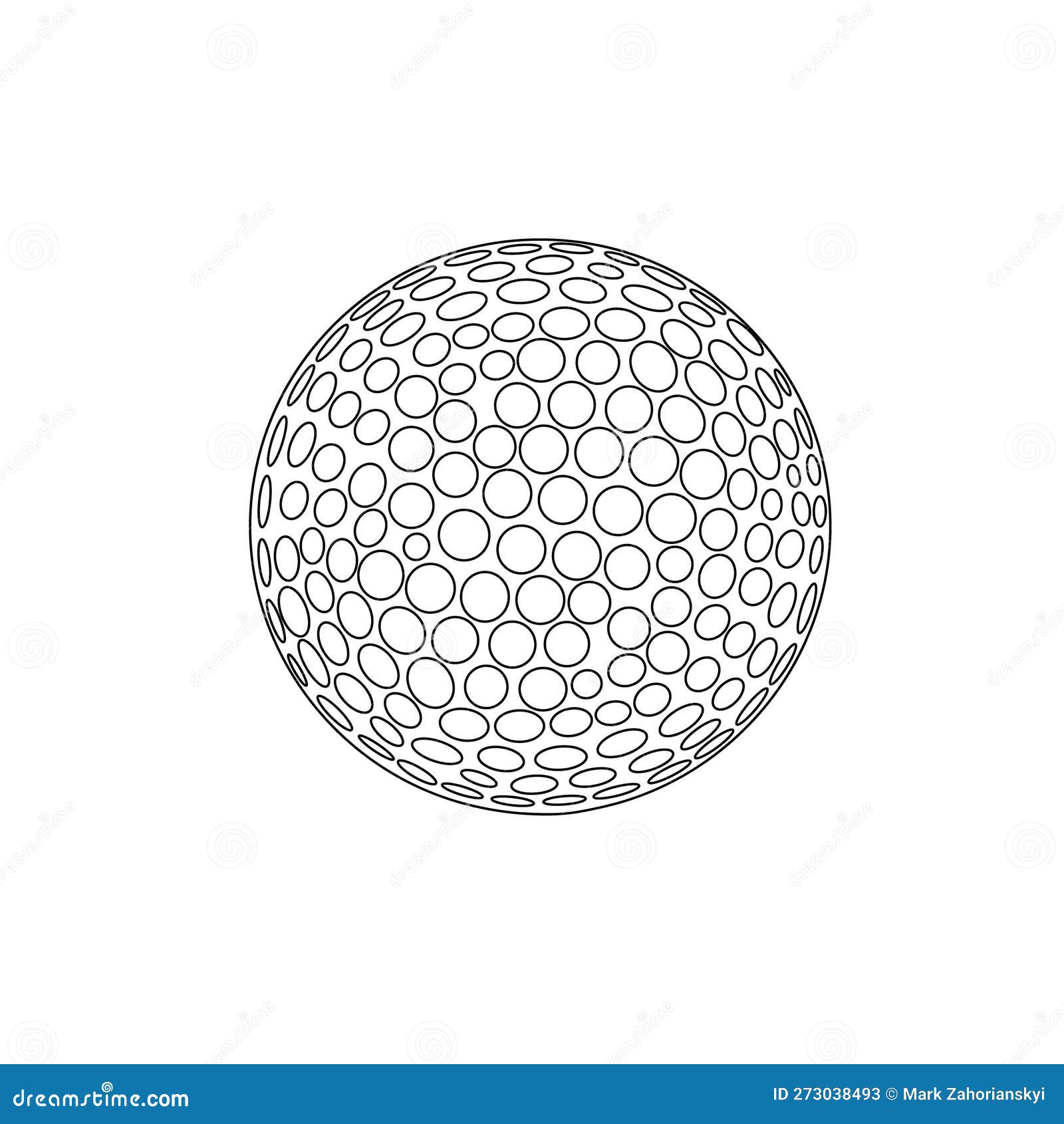 Golf Ball One Line Art. Continuous Line Drawing of Ball. Stock ...