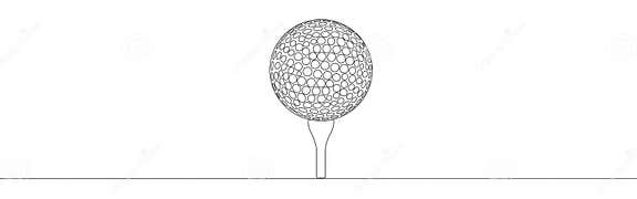 Golf Ball One Line Art. Continuous Line Drawing of Ball. Stock Vector ...