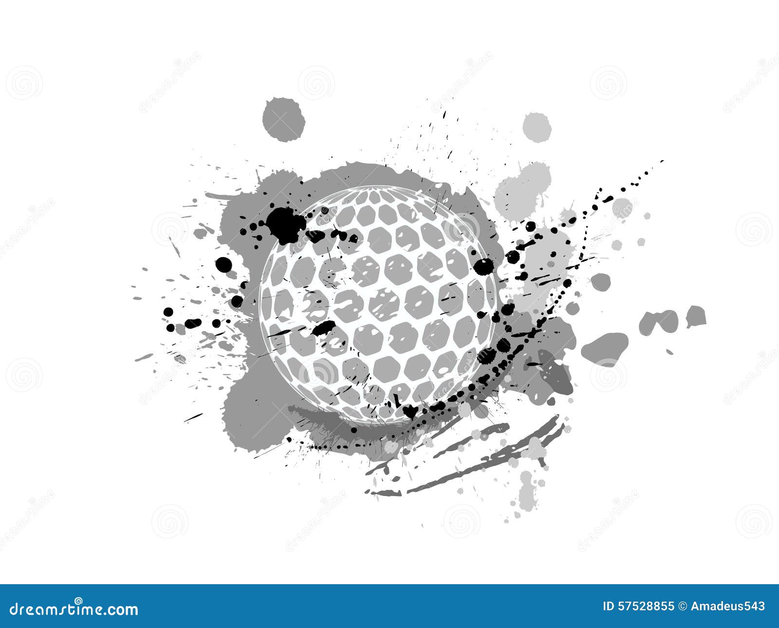 Golf Ball with Pattern Vector Design Grunge Illustration Stock Vector ...