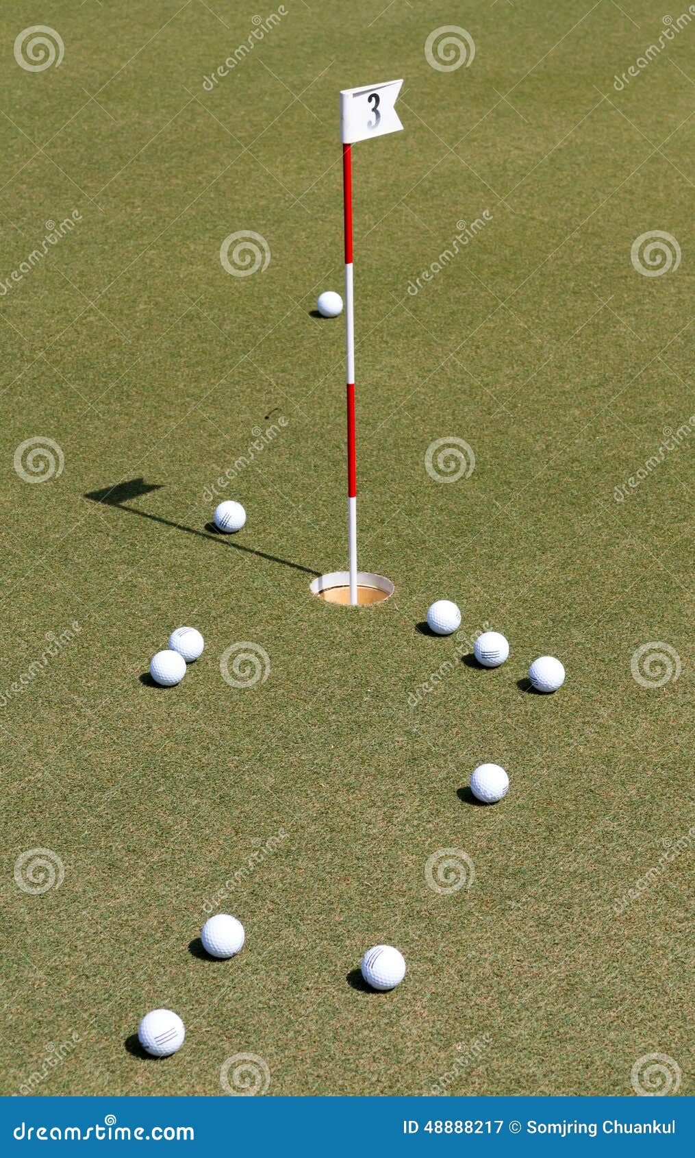 Golf Ball on Practice Green. Stock Image - Image of nature, leisure ...