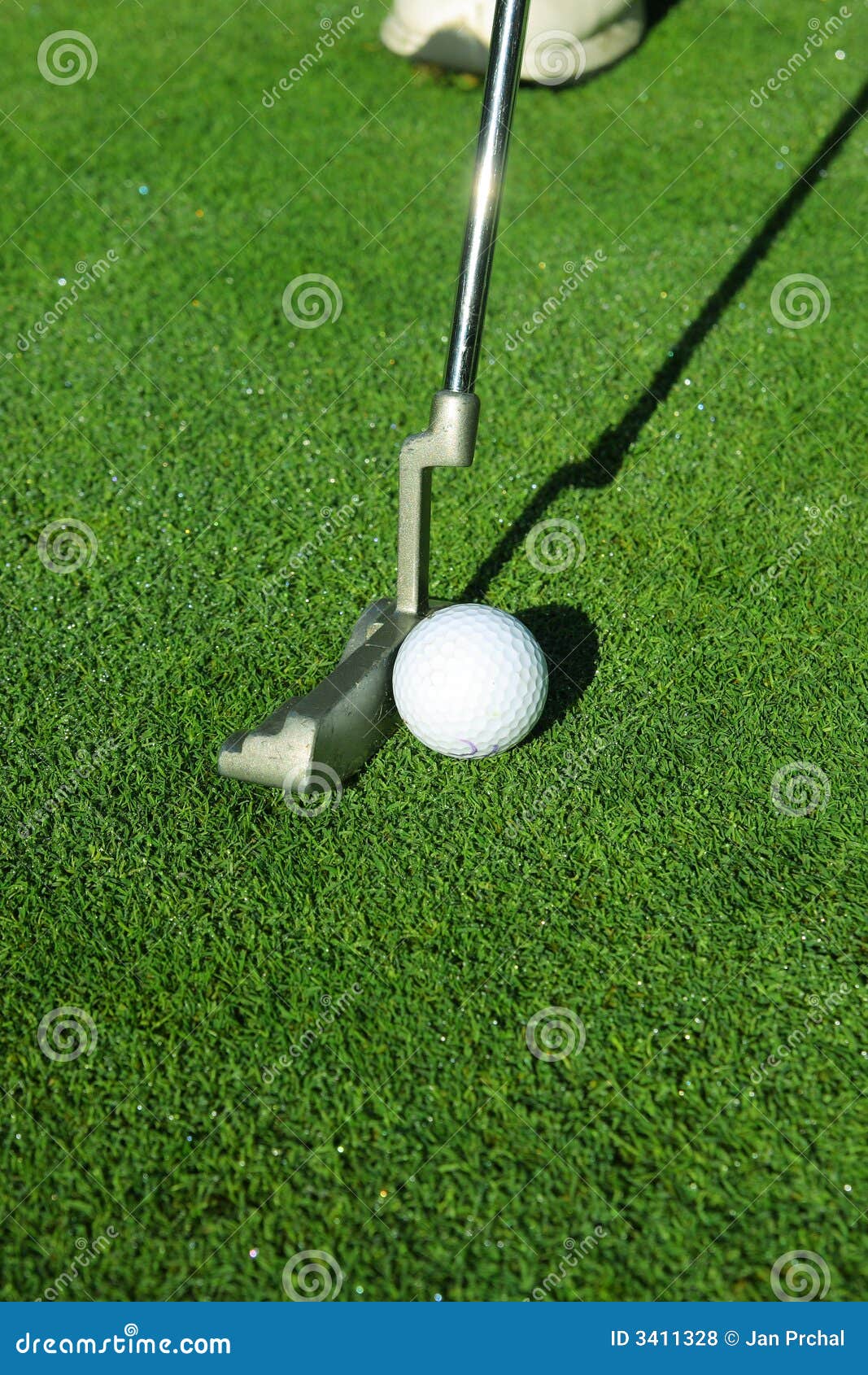 Golf ball and putter stock photo. Image of outdoor, range - 3411328