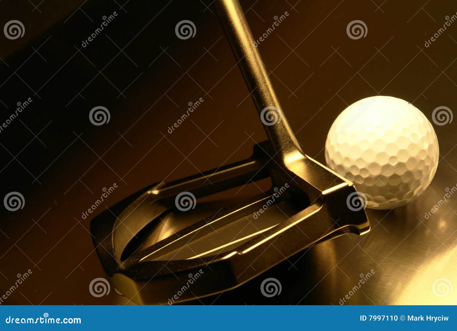 Golf Ball and Putter stock photo. Image of stainless, putting - 7997110