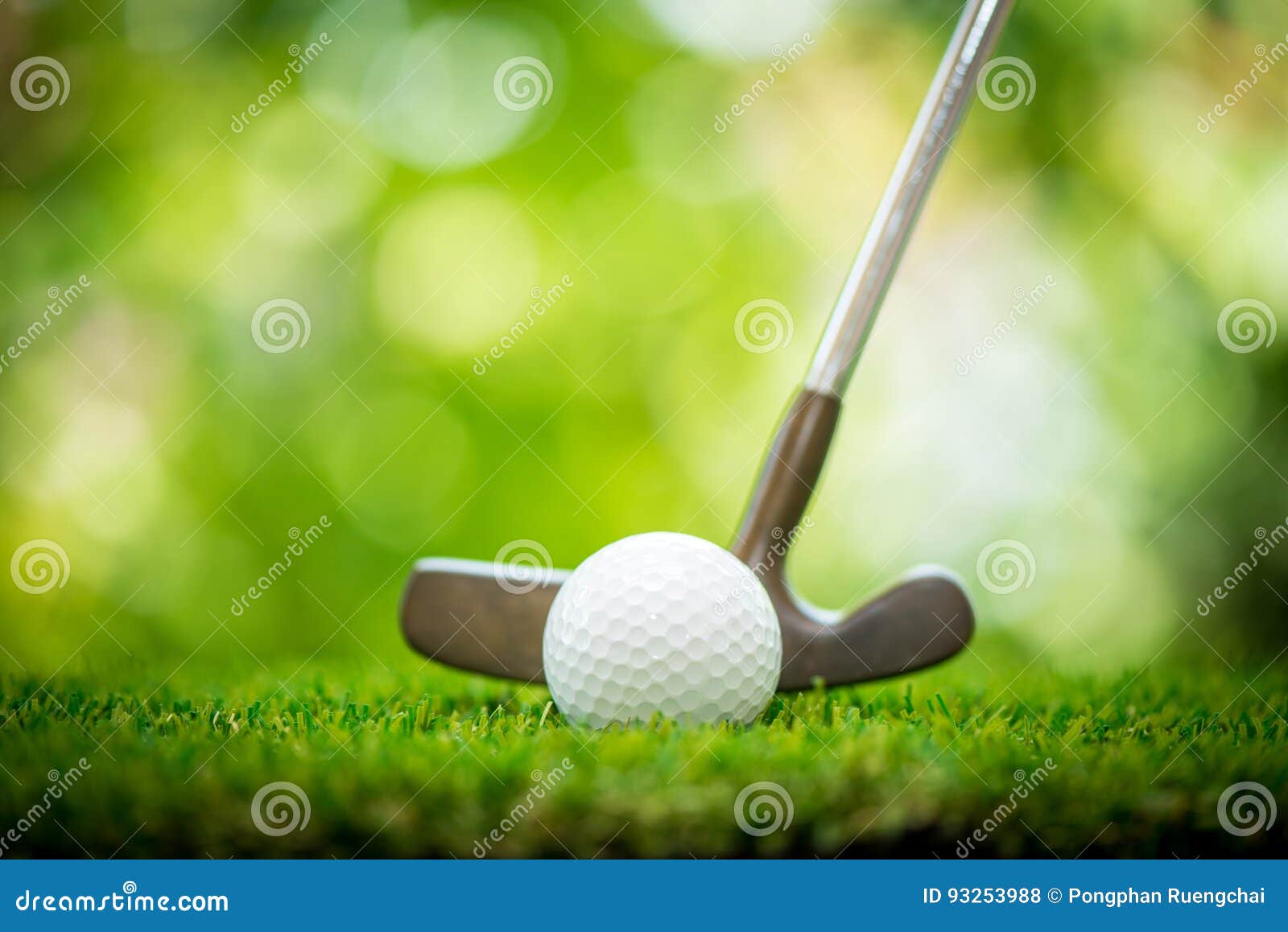 Golf ball putter stock photo. Image of grass, green, putting - 93253988