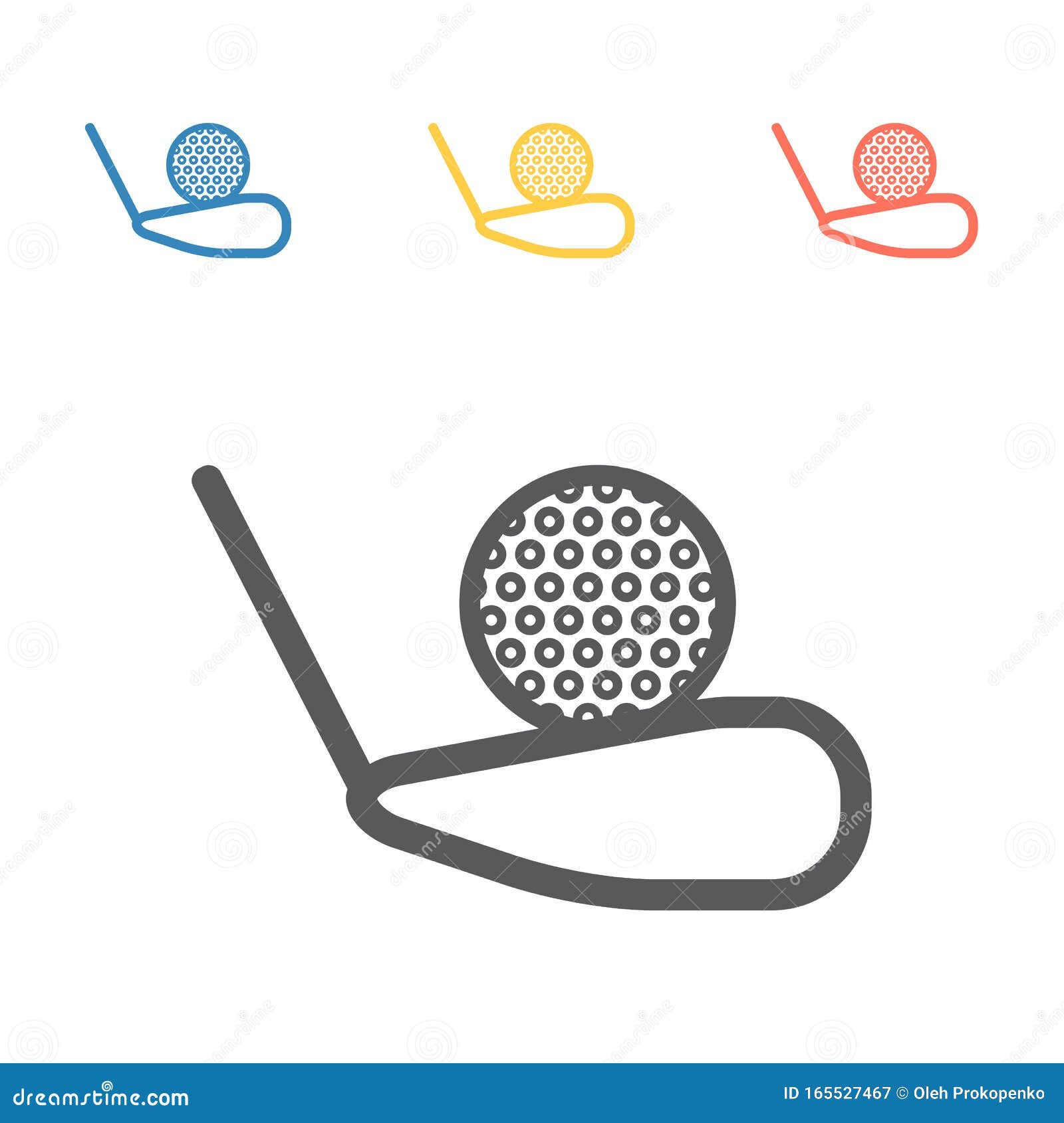 Golf Ball and Putter Icon. Vector Signs for Web Graphics. Stock Vector ...