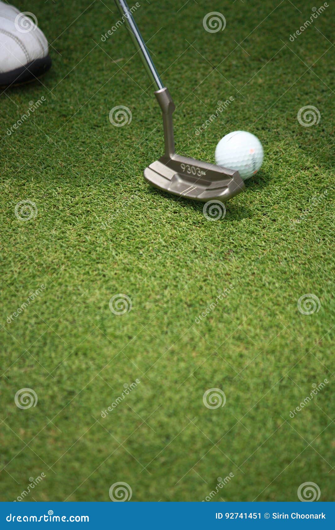Golf ball with putter stock image. Image of lifestyle - 92741451