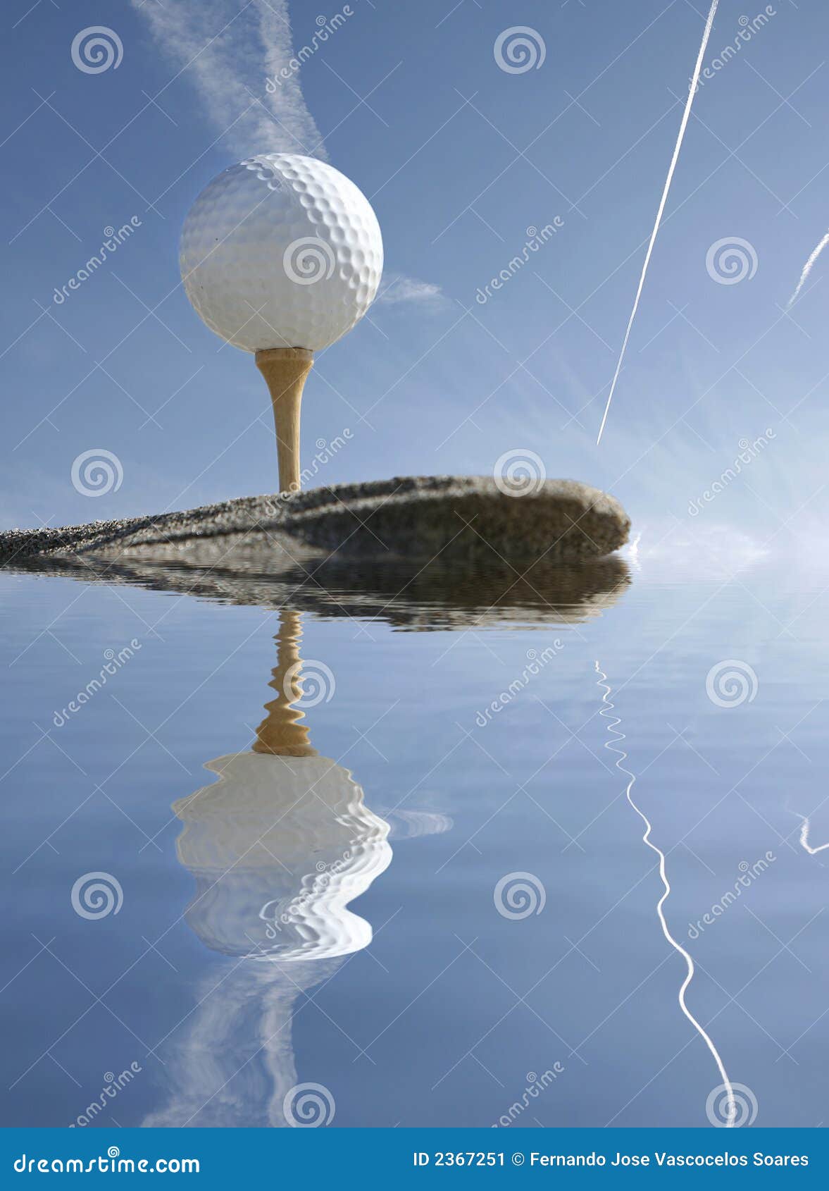 Golf ball reflected stock image. Image of golf, blue, game - 2367251