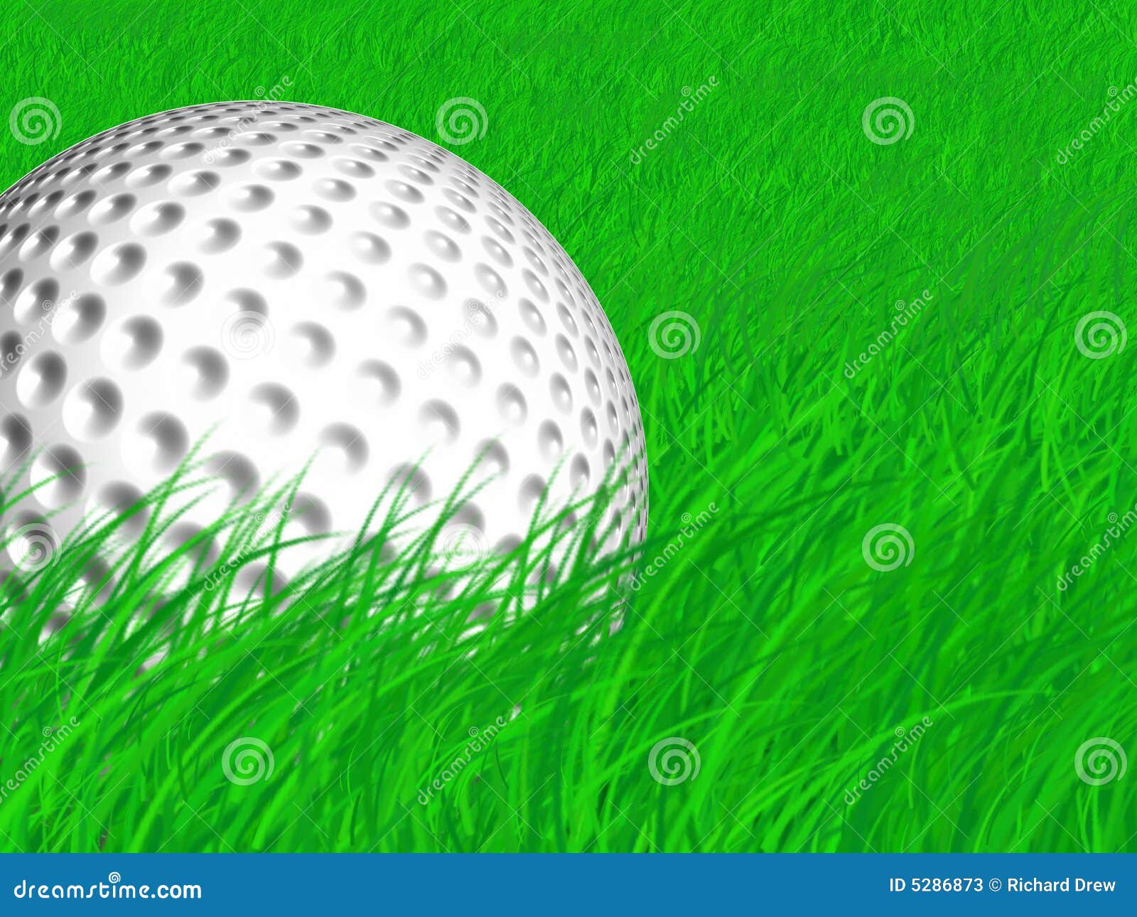 Golf ball in the rough stock illustration. Illustration of club - 5286873