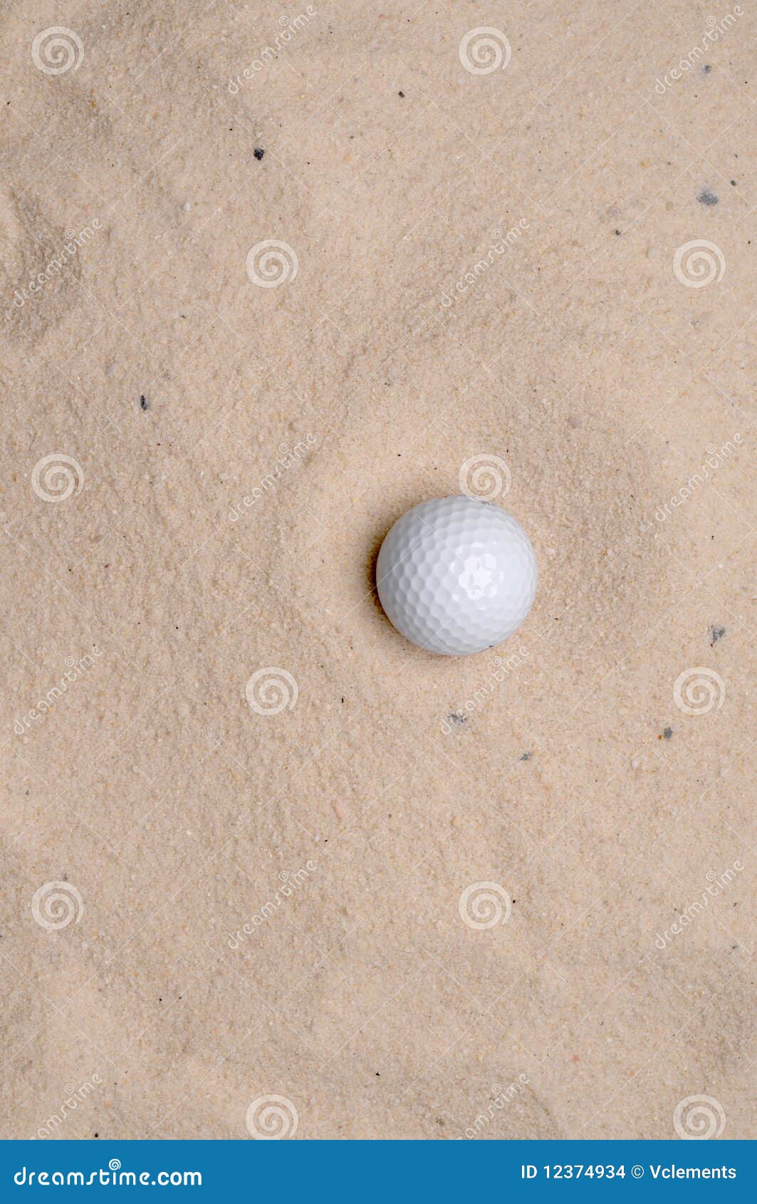 Golf ball in a sand trap stock photo. Image of hobby - 12374934