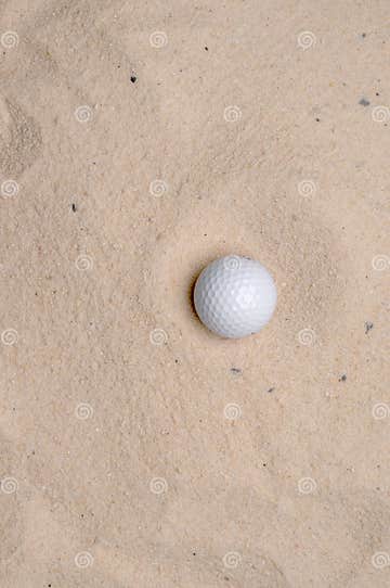 Golf ball in a sand trap stock photo. Image of hobby - 12374934