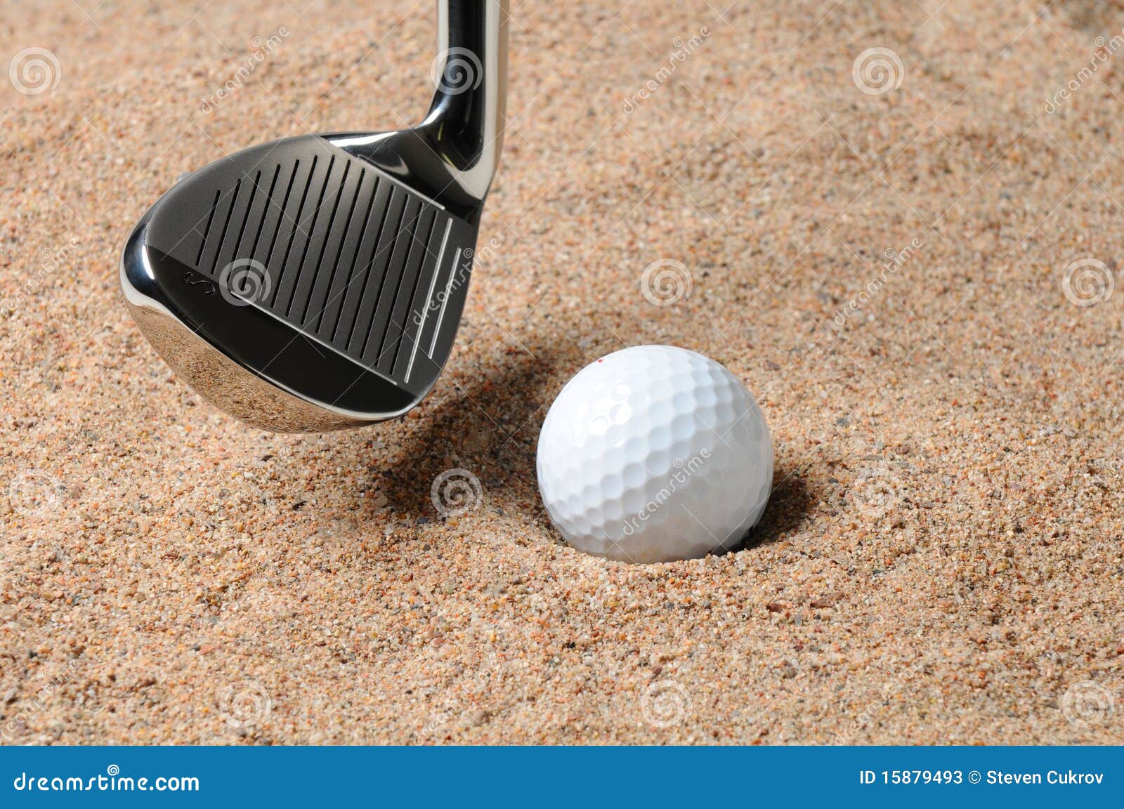 Golf Ball in Sand Trap stock image. Image of game, golf - 15879493