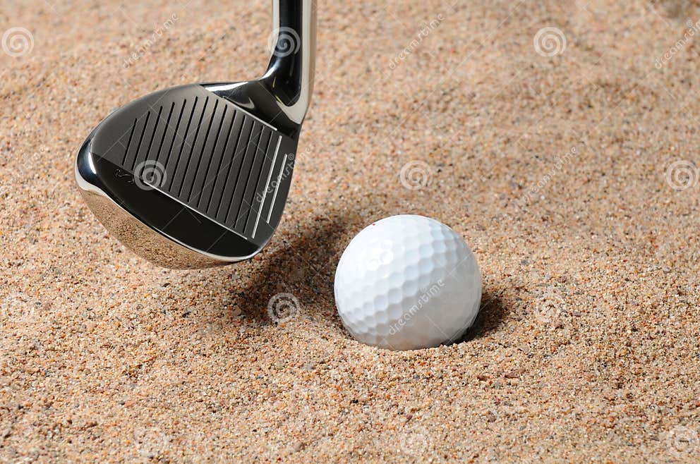 Golf Ball in Sand Trap stock image. Image of game, golf - 15879493