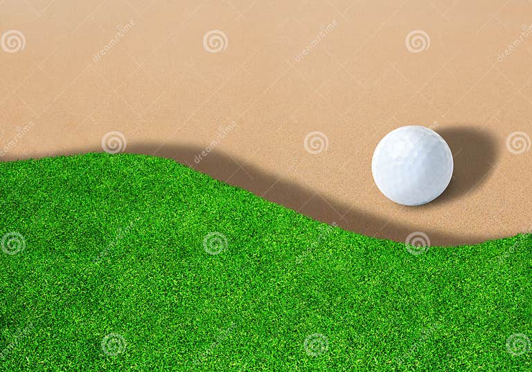 Golf Ball on Sand Trap with Copy Space Stock Image - Image of vacation ...