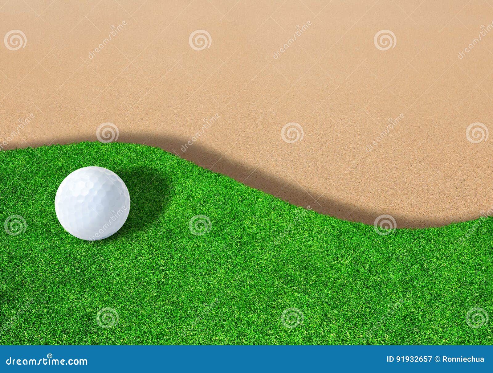 Golf Ball on Sand Trap with Copy Space Stock Image - Image of copy ...