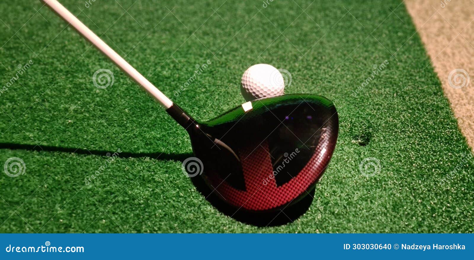 Sreen Golf. Putter And Golf Ball On The Background Of The Screen. Stock ...