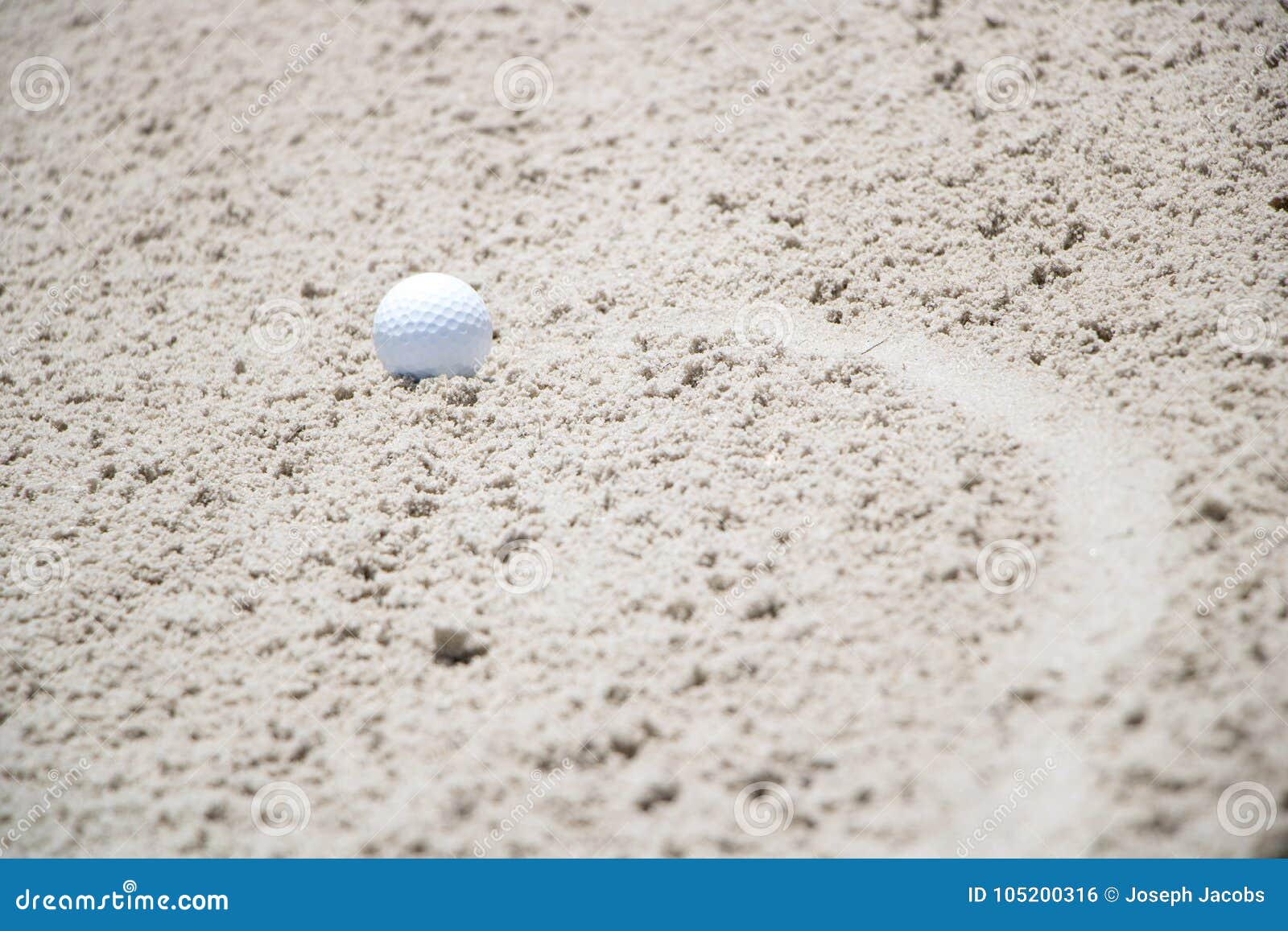 Golf Ball in Sand Trap stock photo. Image of sport, close - 105200316