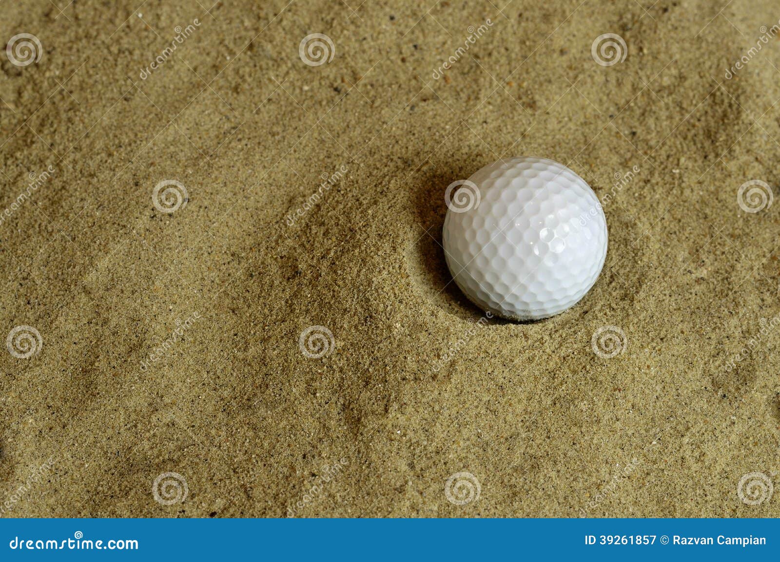 Golf Ball Surrounded by Sand Stock Image - Image of dimples, golf: 39261857