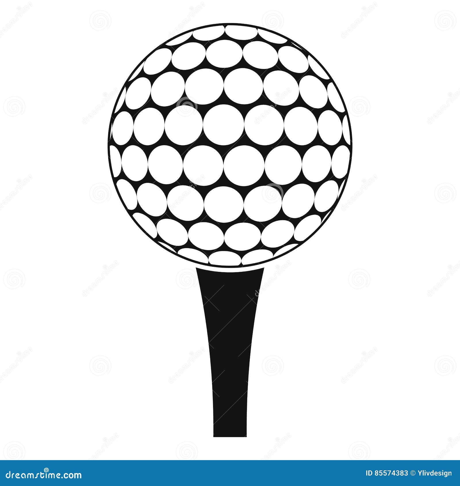Golf Ball on a Tee Icon, Simple Style Stock Vector - Illustration of ...