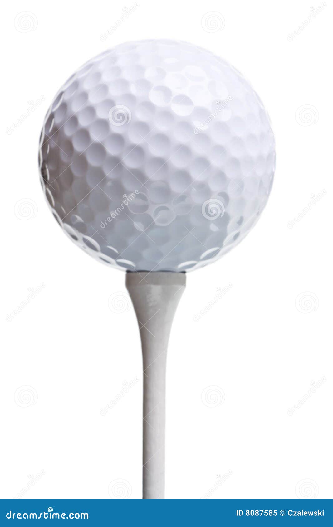Golf Ball On Tee Isolated On White Stock Image Image Of Ball