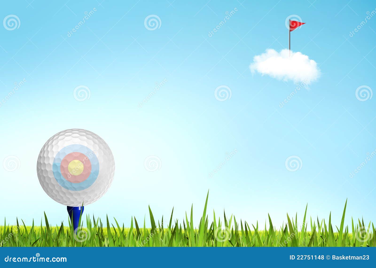 Golf ball on the tee off stock illustration. Illustration of ...