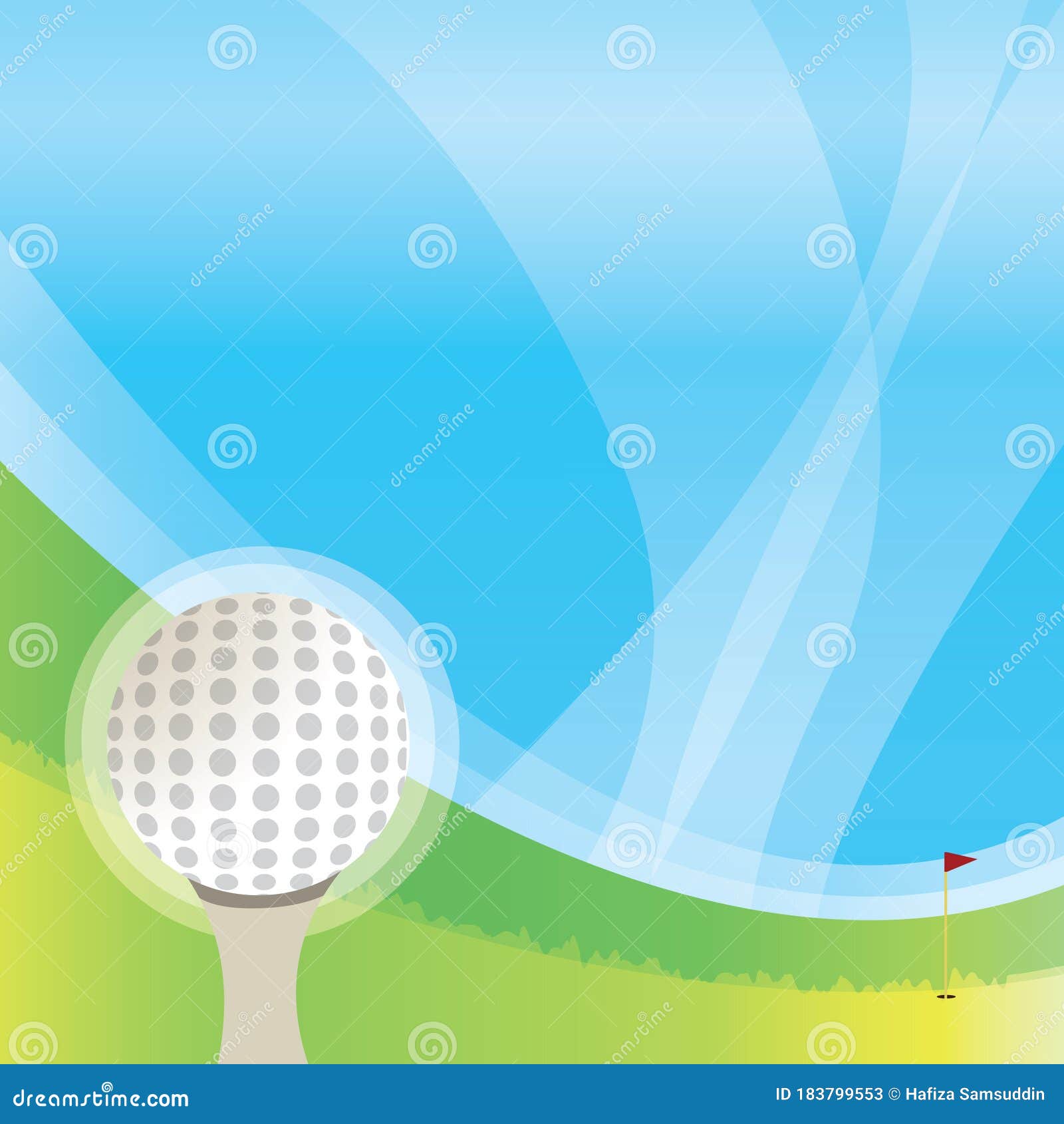Golf Ball on Tee Over Abstract Background. Vector Illustration ...