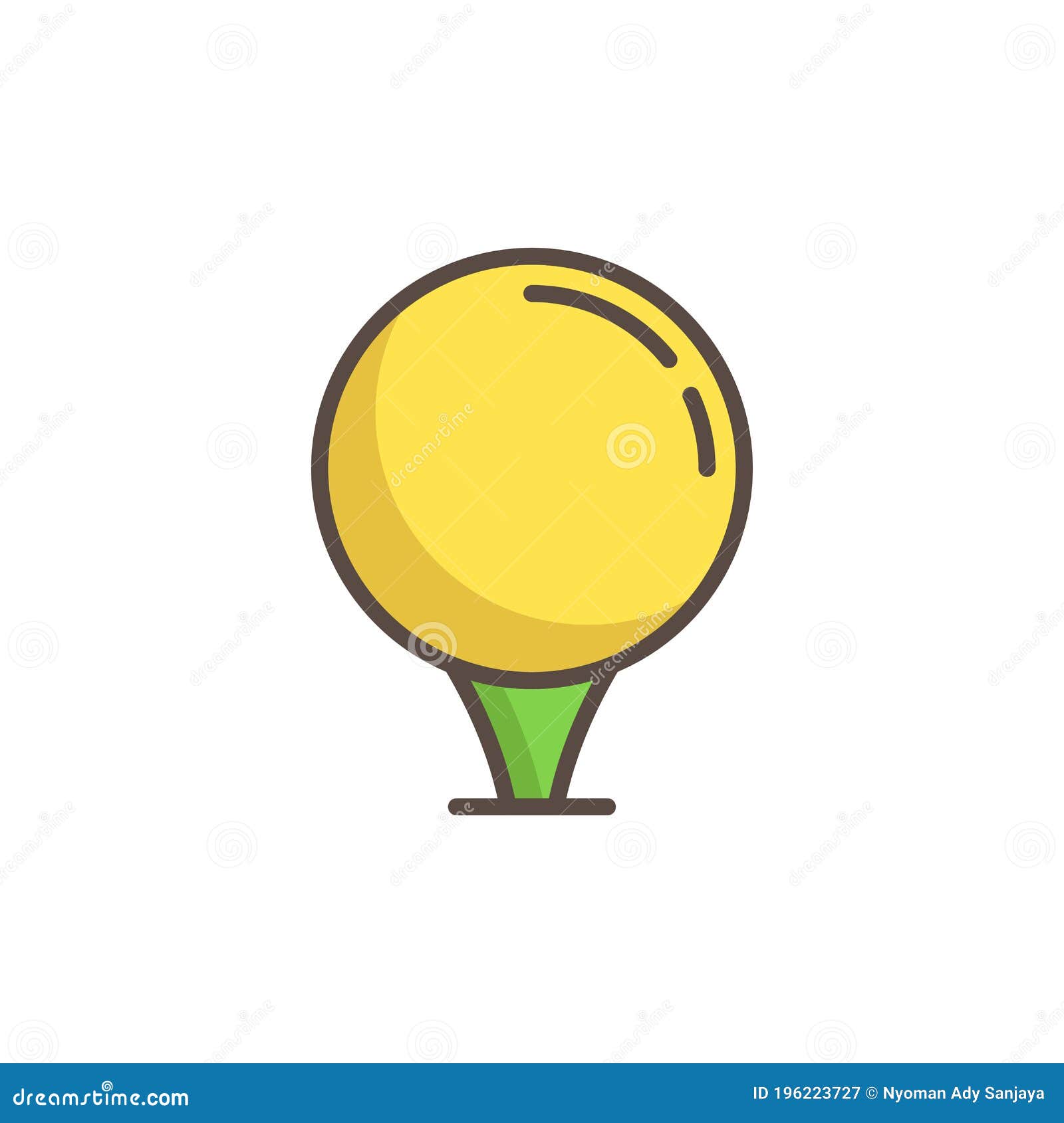 Golf Ball On Tee Vector Icon Symbol Sport Isolated On White Background
