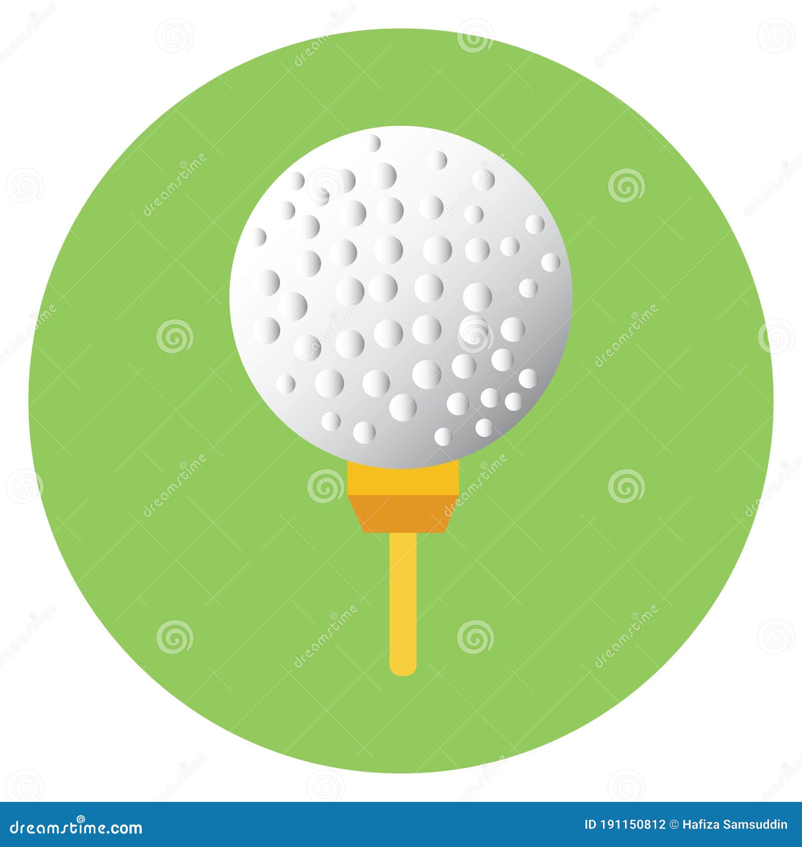Golf Ball on Tee. Vector Illustration Decorative Design Stock Vector ...