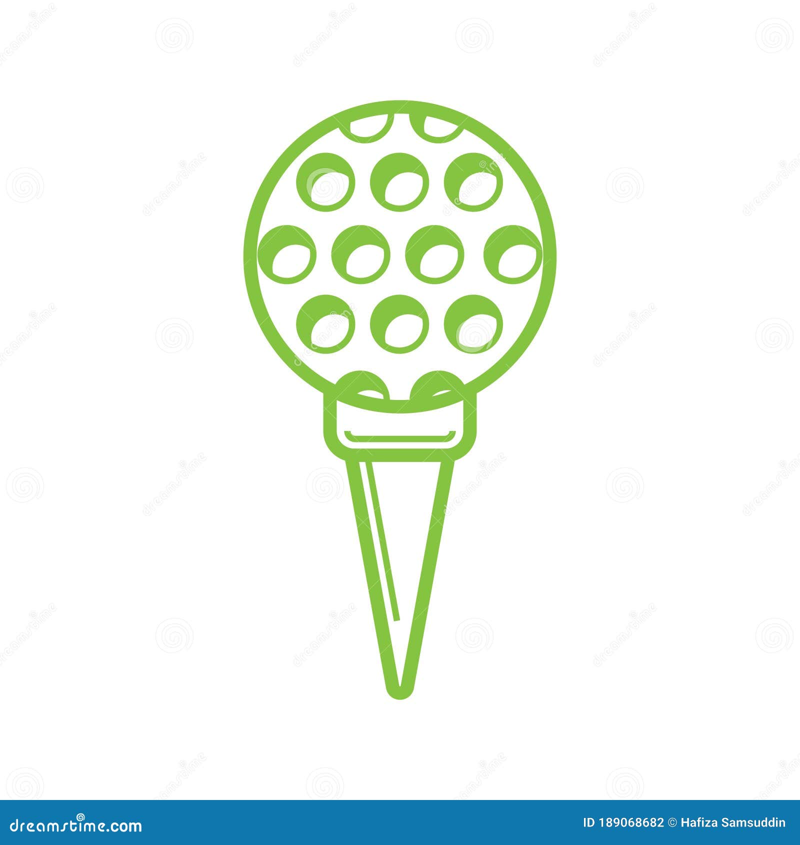 Golf Ball on Tee. Vector Illustration Decorative Design Stock Vector ...