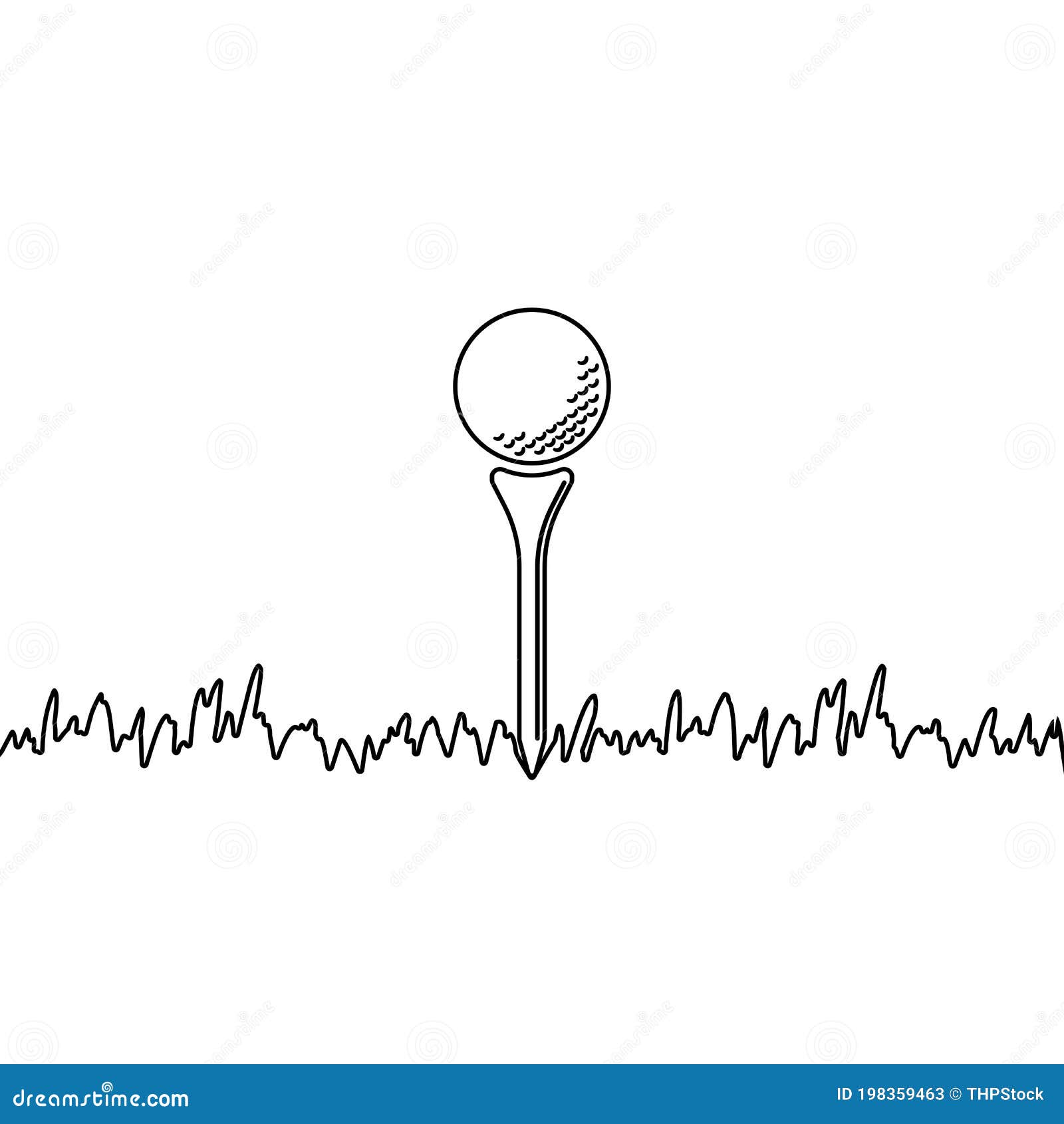 Golf Ball and Tee Vector stock vector. Illustration of icon - 198359463