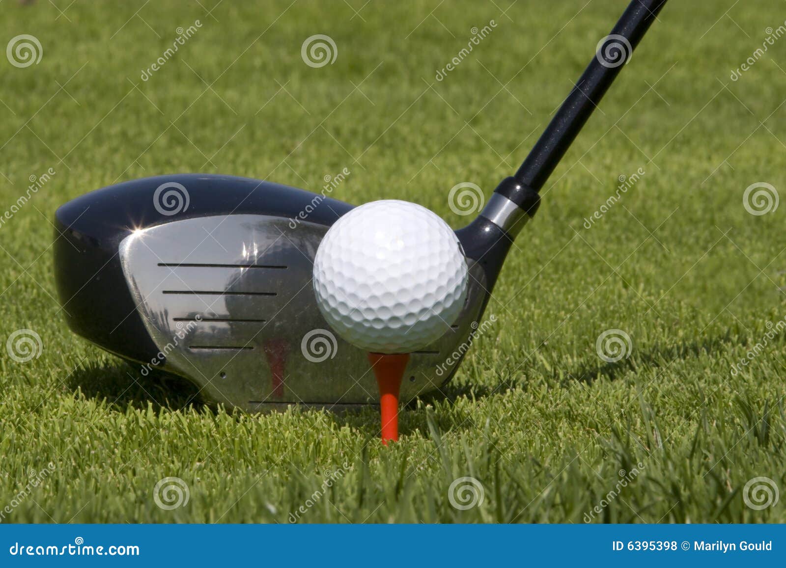 Golf ball Teed up stock photo. Image of ball, reflection - 6395398