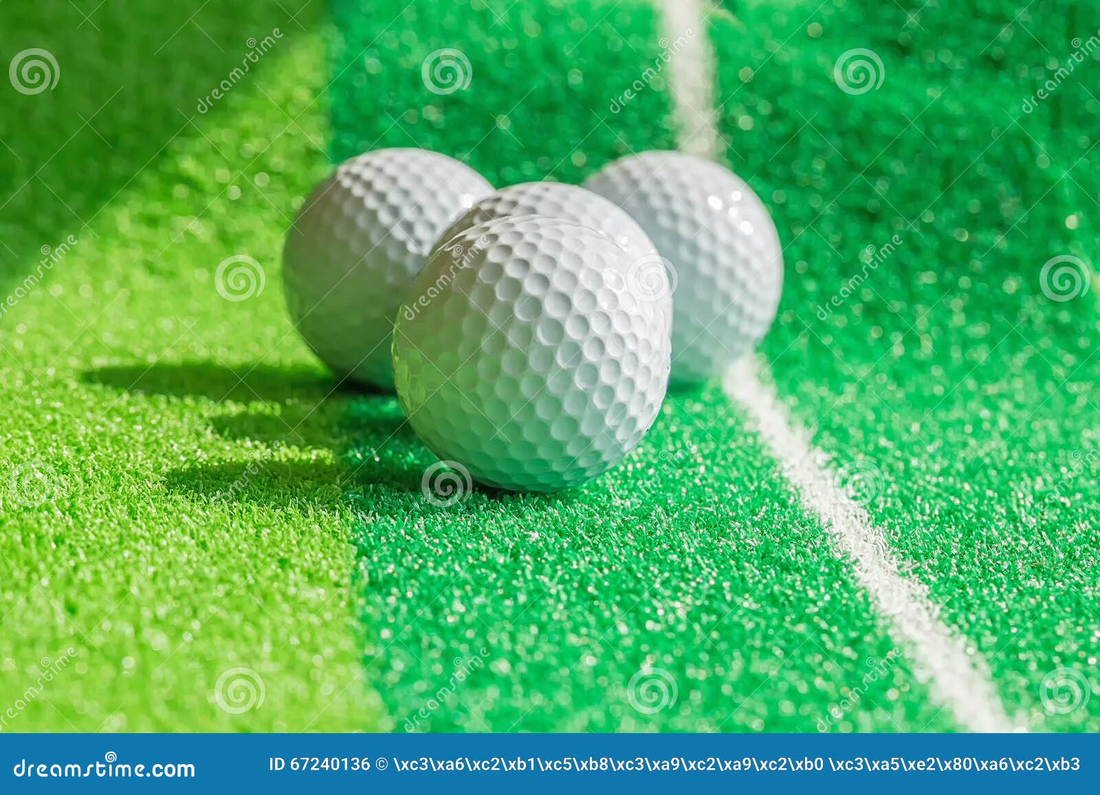Golf ball on the turf stock photo. Image of turf, field - 67240136