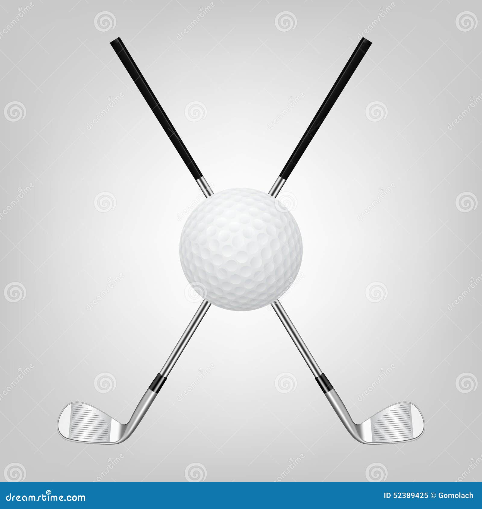Golf Clubs Crossed Vector