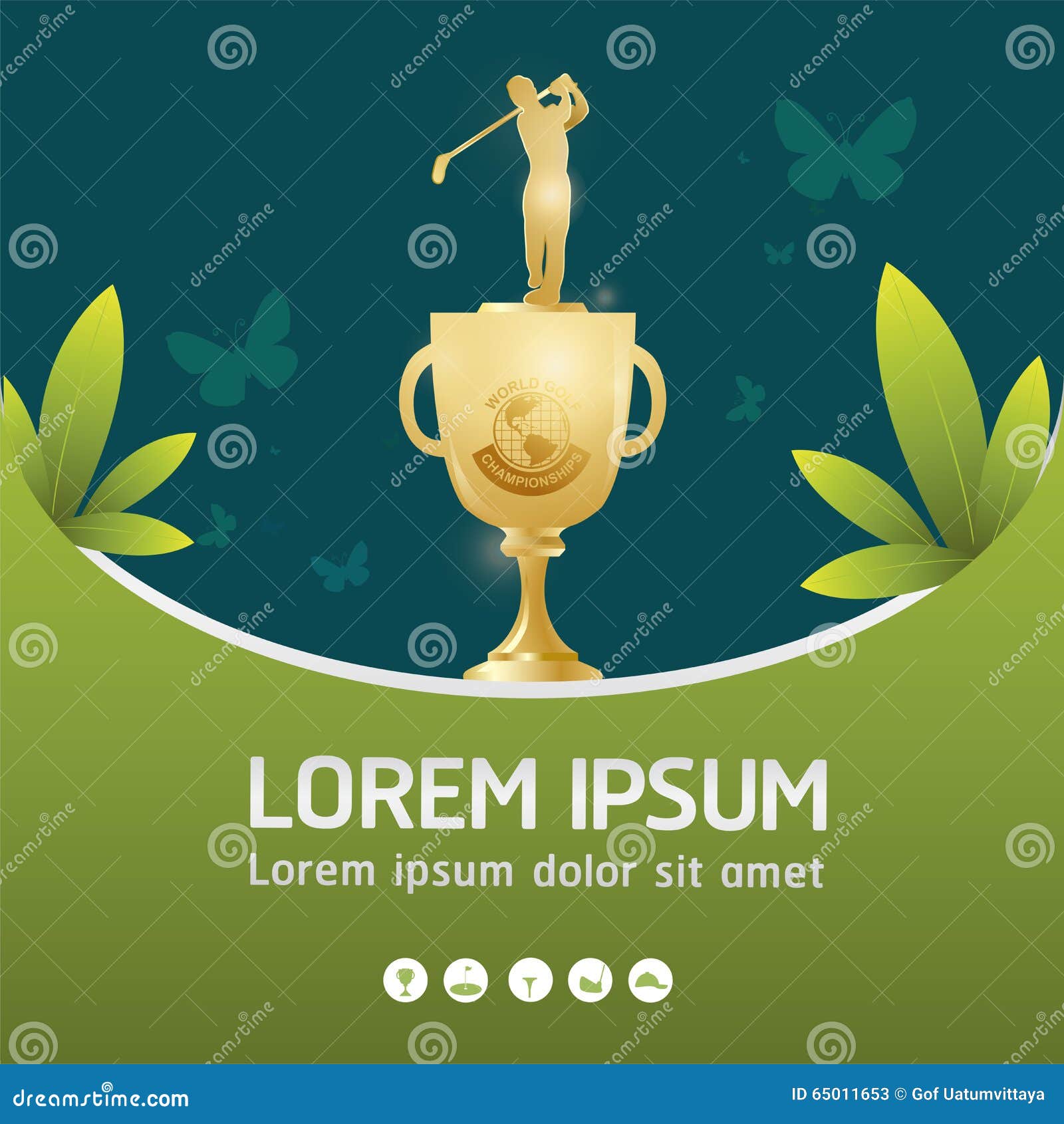 Golf Ball Vector Concept Golf Tournament World Stock Vector ...