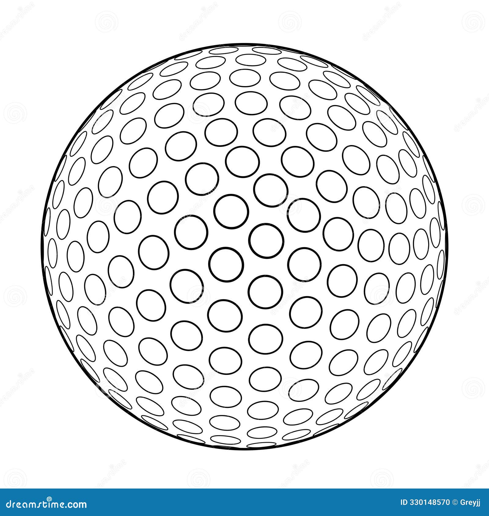 Golf Ball. Vector Icon in Outline Style Stock Vector - Illustration of ...