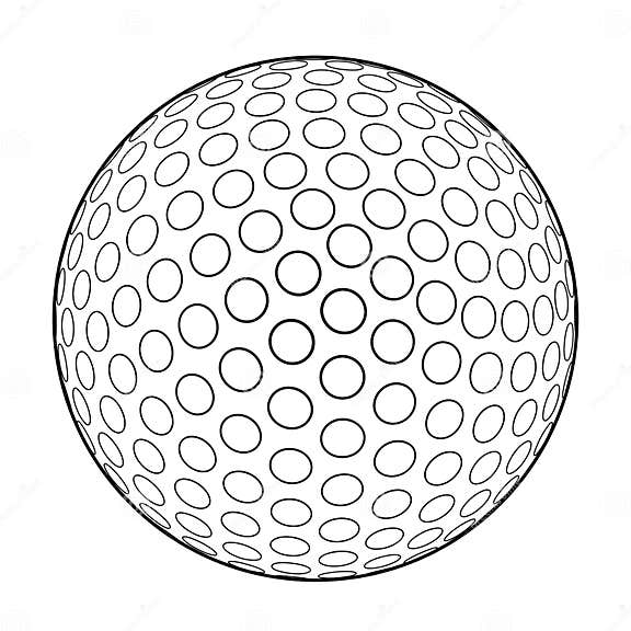 Golf Ball. Vector Icon in Outline Style Stock Illustration ...