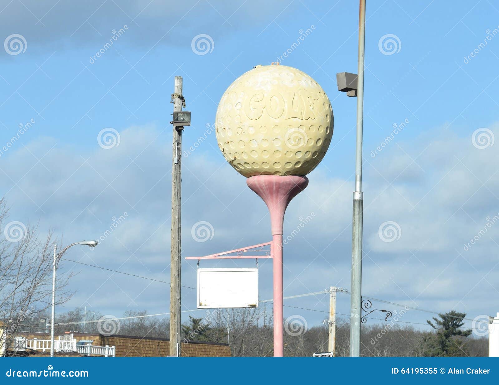 Golf Ball Vintage Sign with Dimple Engravings Stock Image - Image of ...