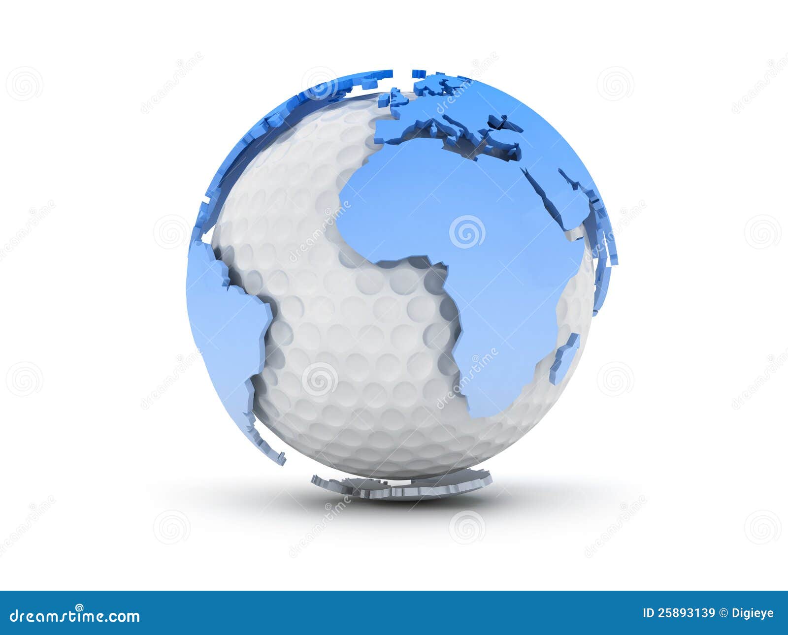 Golf Ball and World Continents Stock Illustration - Illustration of ...
