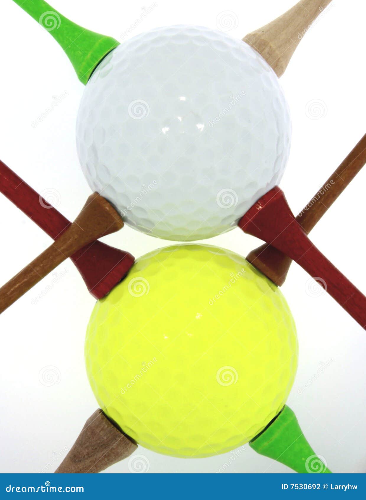 Golf Balls with Assorted Tees Stock Photo - Image of game, play: 7530692