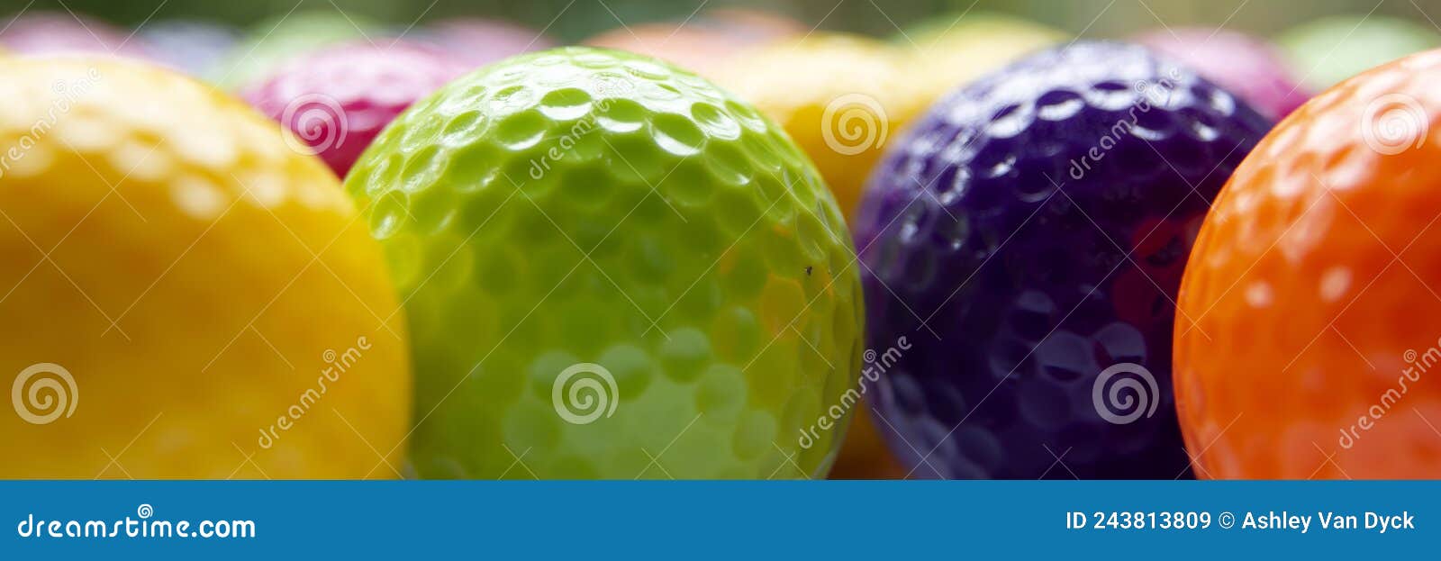 Brightly Coloured Golf Balls Stock Image - Image of golf, background ...